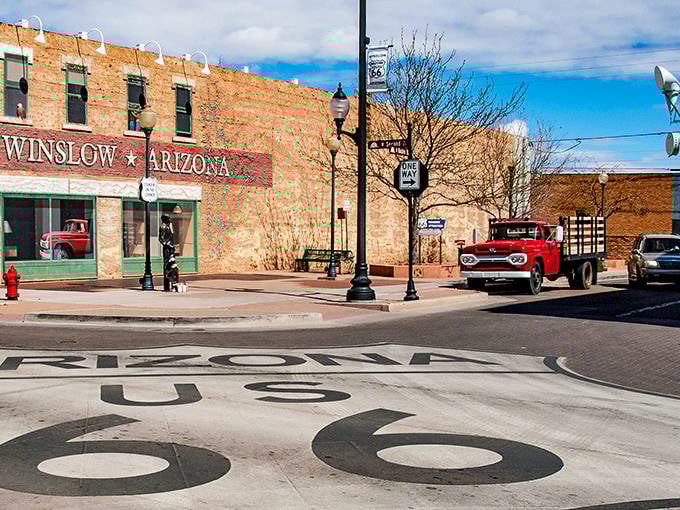 Winslow's famous Route 66 corner, immortalized by the Eagles, offers small-town charm with that classic Americana vibe.