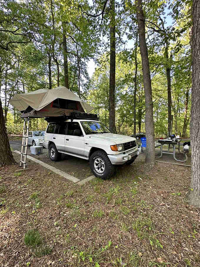 Glamping goes rugged with this ingenious roof-top tent setup&mdash;like a treehouse for grown-ups who still remember how to play.