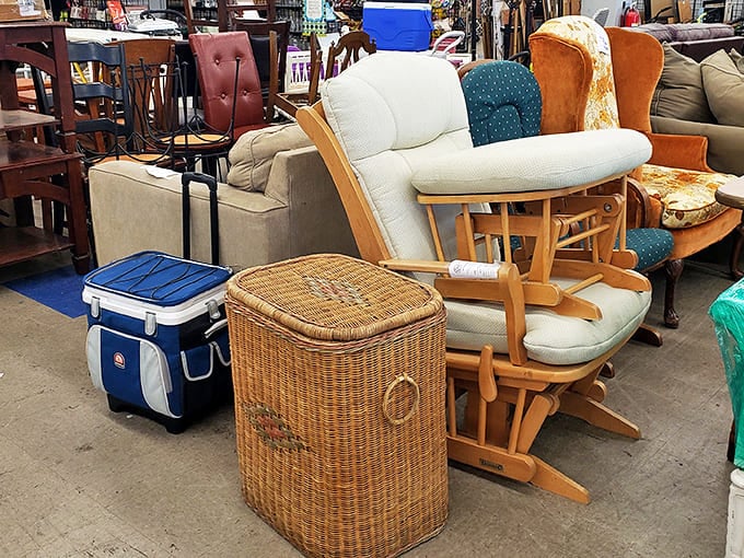 Furniture treasure hunting at its finest! That glider rocker might have soothed generations of babies before finding its way to your reading nook.