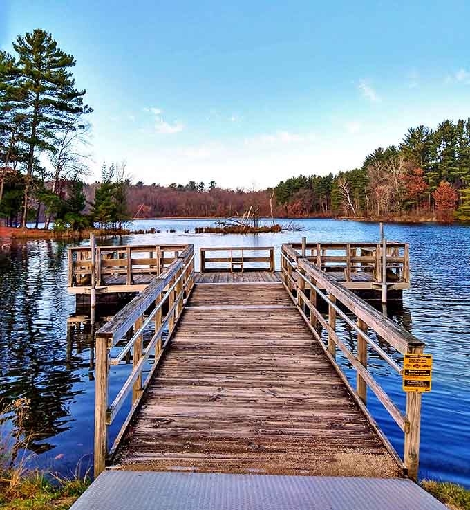 This wooden pier practically begs you to recreate that "walking into the sunset" moment from every romantic movie ever.