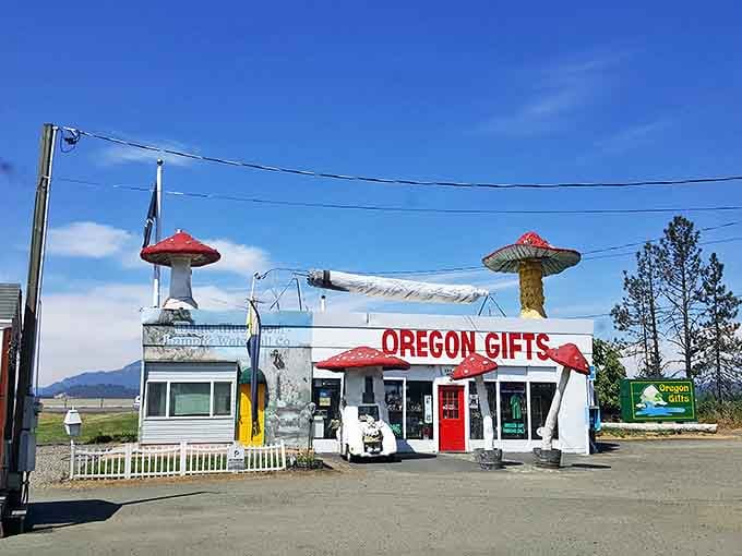 This whimsical gift shop with giant mushroom sculptures proves Oregon embraces its quirky side even in the smallest towns.