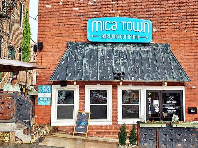 Mica Town Brewing Company proves great craft beer doesn't require big city prices. That turquoise sign against brick is practically begging you to stop for a pint.