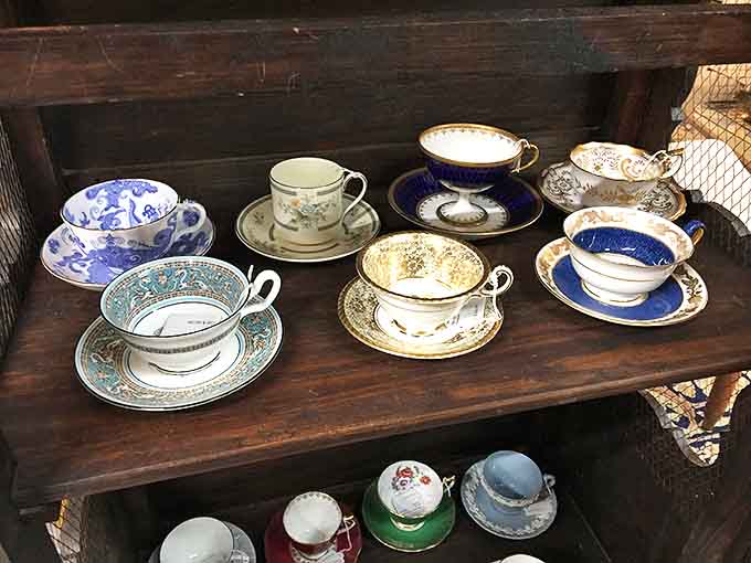 Delicate teacups with stories to tell&mdash;each one probably hosted conversations more interesting than anything happening on Netflix right now.