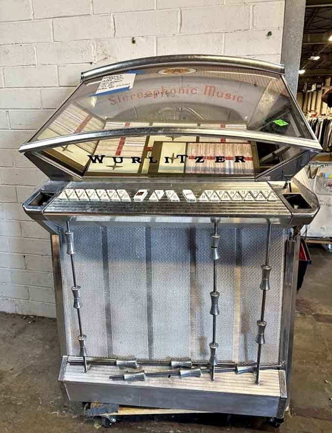 This vintage Wurlitzer jukebox isn't just a music machine&mdash;it's a time machine waiting to transport you back to sock hops and soda fountains.