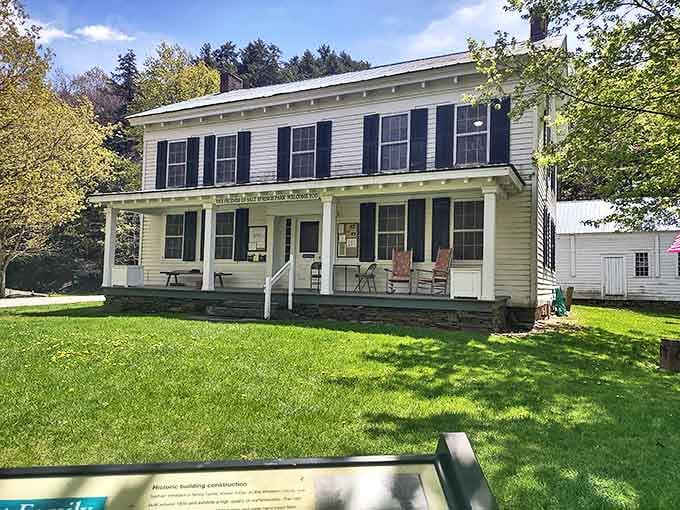 The historic Wheaton House stands as a charming sentinel of the past, its welcoming porch practically begging you to sit a spell.