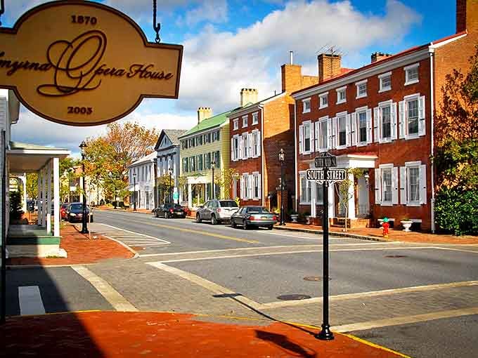 The Smyrna Opera House sign hints at the town's cultural ambitions &ndash; because even small towns deserve a touch of dramatic flair.