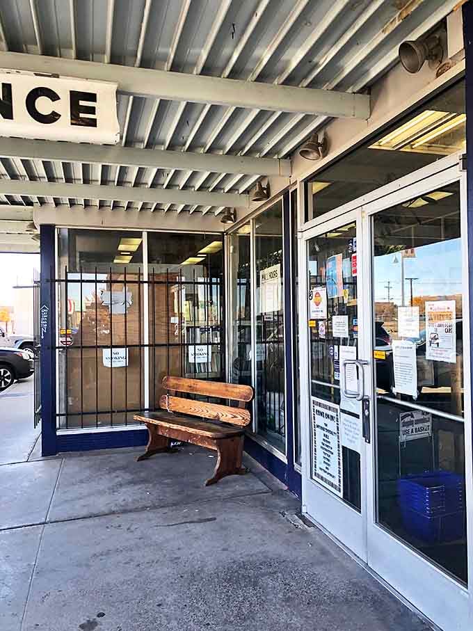 The unassuming entrance belies the wonderland within &ndash; that wooden bench has probably heard more shopping stories than a mall Santa.