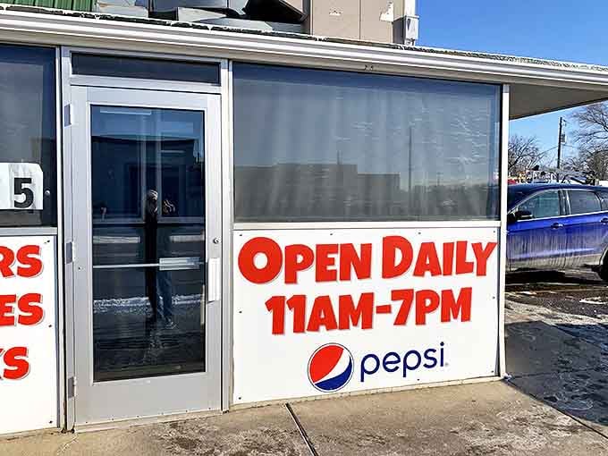 "Open Daily 11AM-7PM" might be the most beautiful phrase in the English language when you're craving an honest-to-goodness burger at prices that defy inflation.