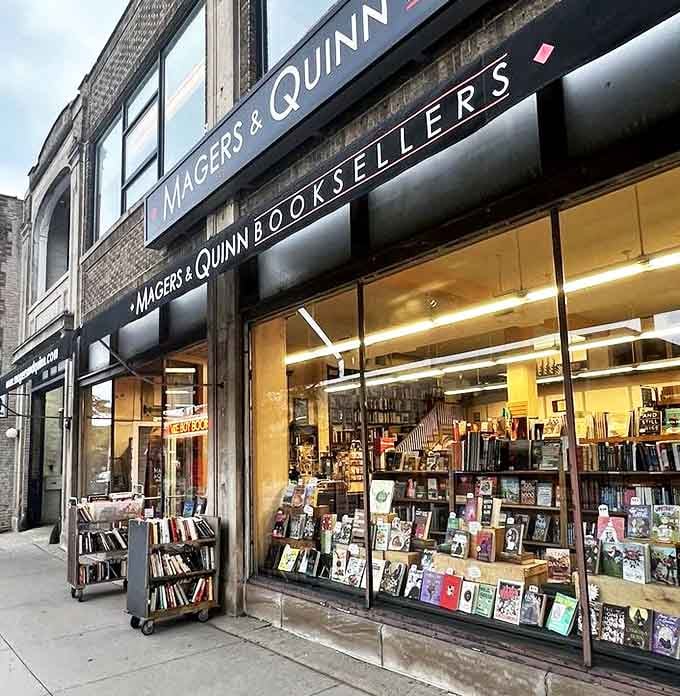 Like a portal to another dimension, the storefront promises literary adventures waiting just beyond those glass doors.