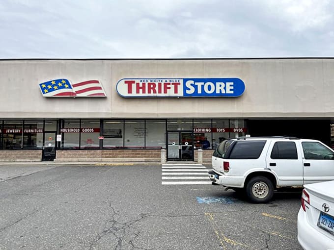 The American flag waves hello above this unassuming building that houses more stories than your local library&mdash;each item waiting for its next chapter.