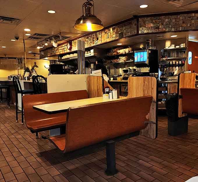 These wooden booths have witnessed countless conversations, from first dates to late-night study sessions, all fueled by comfort food.