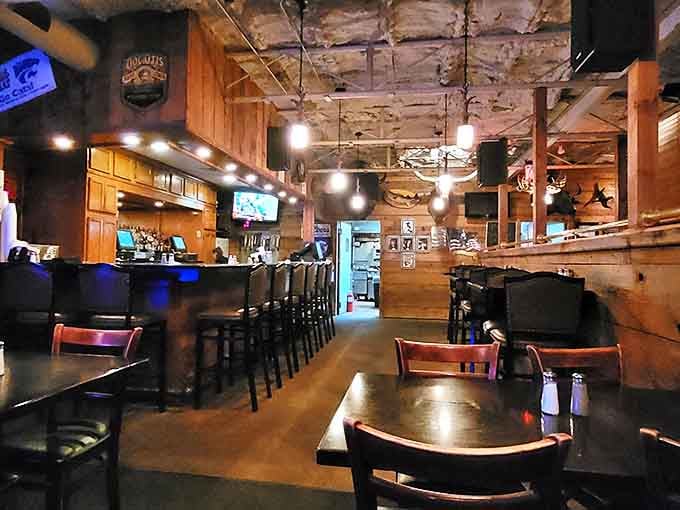 Step inside and you're transported to a world where rustic charm meets Midwest hospitality. Those wooden walls have heard a million stories.