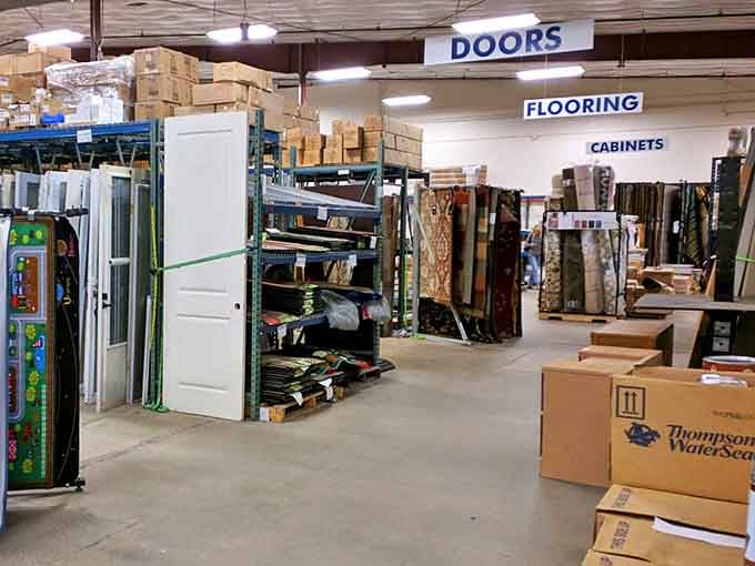 Door heaven! Walking through this aisle feels like being in a home improvement store where everything decided to go on permanent vacation from full price.