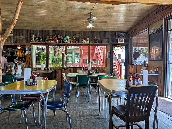 Step inside to a world of wooden paneling, retro tables, and ceiling fans&mdash;the kind of authentic Texas diner atmosphere no corporate restaurant chain could ever replicate.