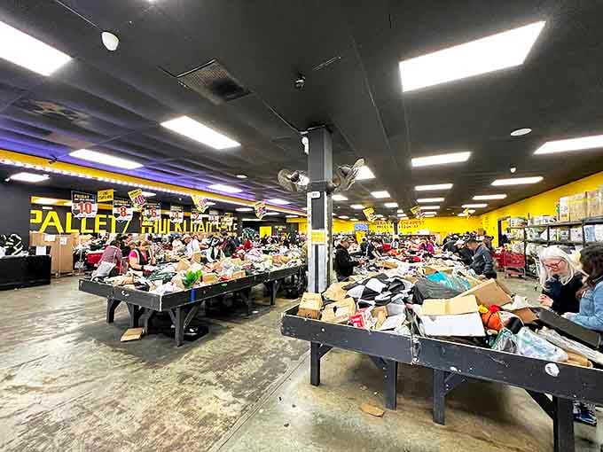 Inside, the treasure hunt begins in earnest&mdash;rows of bins filled with possibilities and shoppers on a mission for unexpected gold.