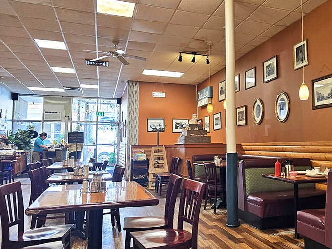 Where warm orange walls and vintage photographs tell you this isn't just lunch&mdash;it's a chapter in North Dakota's delicious history.