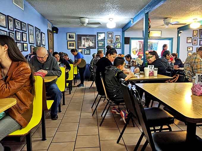 Inside, blue walls adorned with decades of memories create the perfect backdrop for a bustling morning crowd. This isn't Instagram-engineered ambiance&mdash;it's the real deal.