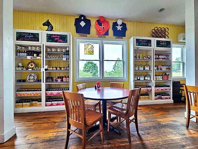 Jockey silks watch over shelves stocked with local treasures, while wooden tables invite you to sit and stay awhile in this sunny market-meets-restaurant.