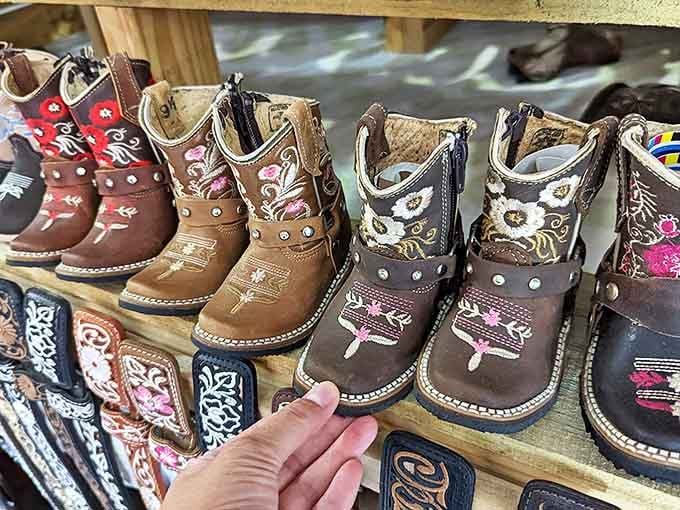 These miniature cowboy boots aren't just footwear&mdash;they're childhood dreams with leather soles. Future Texas legends start with the right pair of kicks.