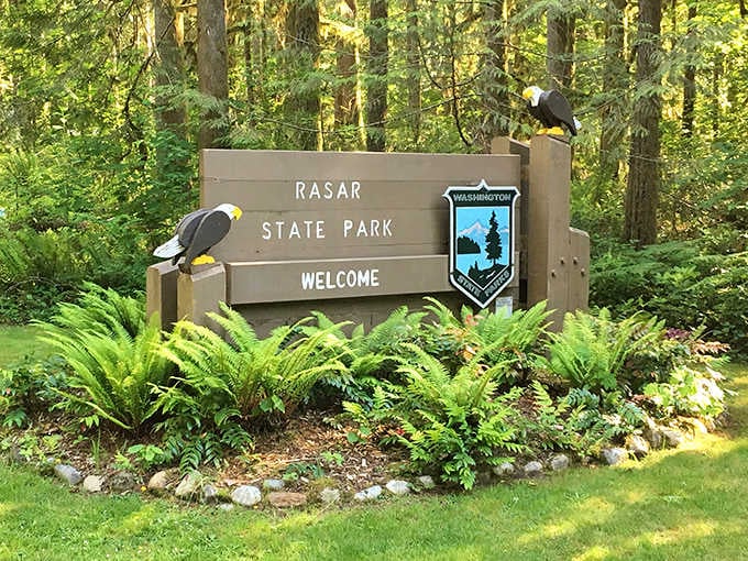 Even the eagles approve of this entrance sign! Nature's official greeters perch atop the welcome board, as if to say "our five-star reviews speak for themselves."