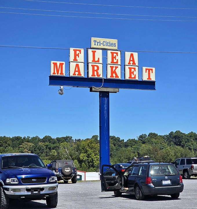 The siren call of bargain hunters everywhere&mdash;this iconic sign against the Tennessee sky promises adventure for the curious and determined.