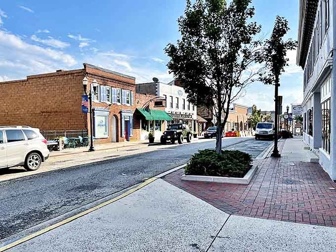 Elkton's tree-lined streets and brick buildings create that perfect small-town vibe. You can practically hear the friendly hellos!