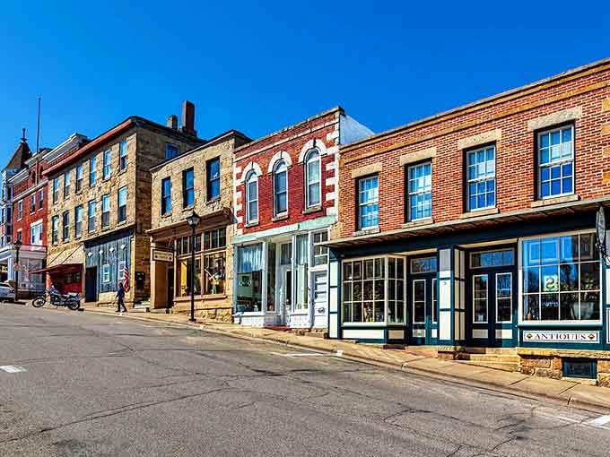 Mineral Point's historic brick and limestone buildings stand like sentinels of the past, a living museum of Wisconsin's mining heritage.