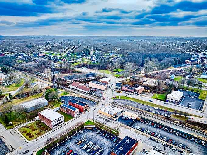 Struthers offers that rare bird: an aerial view that reveals both small-town intimacy and surprising greenspace. Retirement with room to breathe!