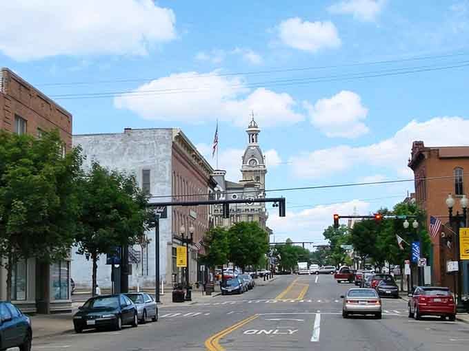 Wide streets built for leisurely strolls, not rush-hour madness - pure small-town genius.