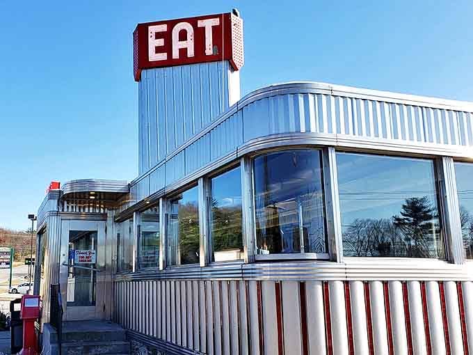 Zip's Diner's iconic "EAT" sign cuts right to the chase. This stainless steel roadside beauty has been satisfying cravings since before Instagram could make food famous.