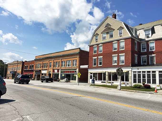 Classic New England architecture lines Brandon's main drag &ndash; Norman Rockwell would've set up his easel right here.