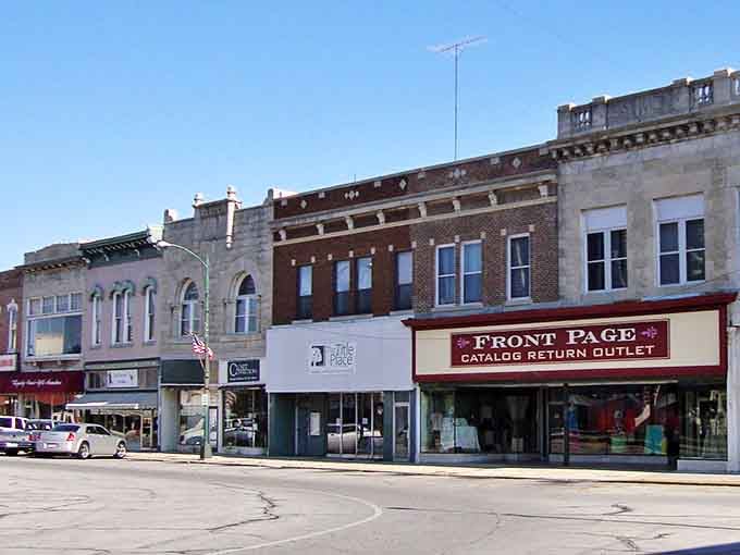 Victorian elegance meets Midwest practicality in this beautifully preserved stretch of storefronts that time forgot.