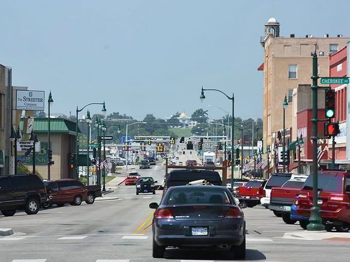 Claremore's historic main street offers a perfect small-town stroll, with angled parking that practically begs you to stop and explore.