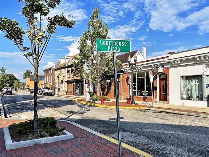 Courthouse Plaza in Elkton serves as the town's living room. Where else can you sit and watch the whole town pass by?