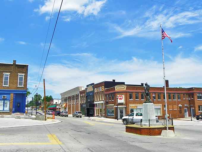 Monticello's town square showcases well-preserved architecture and a patriotic spirit, with affordable living just steps from local businesses.