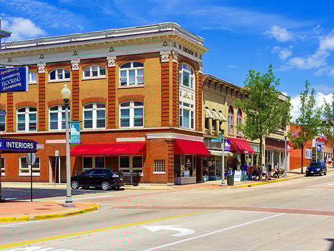 Historic brick buildings line Stoughton's sun-drenched main street, where you half expect to see Norman Rockwell setting up his easel.