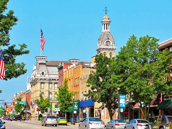 That courthouse clock tower has been keeping perfect time since your grandparents were young.
