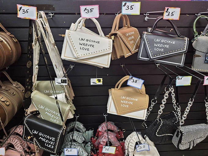 Handbag heaven with personality to spare. Each one practically shouting, "Take me home and let's have adventures together!"