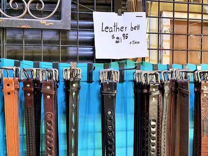 A leather belt lineup that would make any cowboy weep with joy. Each one tells a different Arizona story.