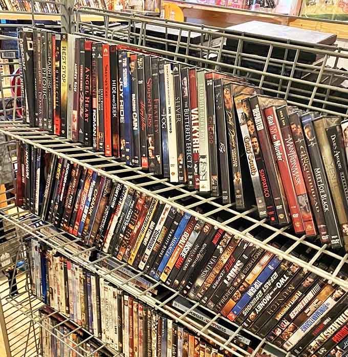 A cinematic time capsule awaits movie buffs—from blockbusters to forgotten gems, all preserved in plastic before streaming changed everything.