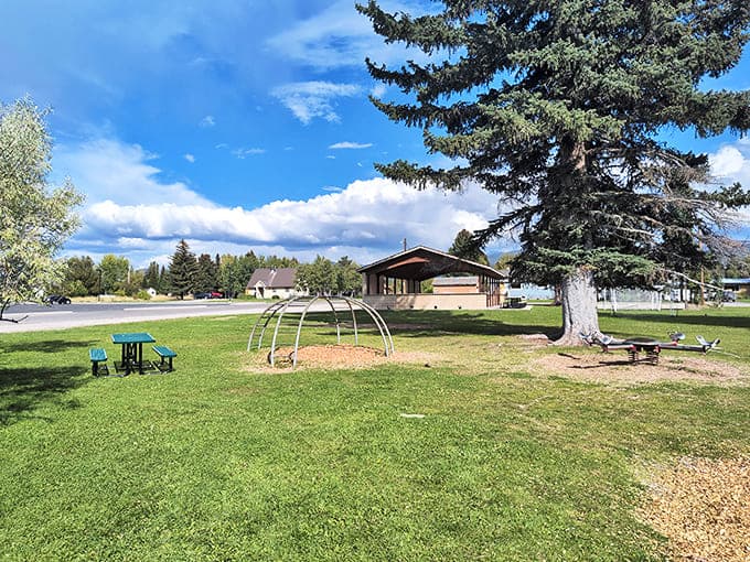 City parks in Driggs don't need fancy amenities&mdash;just impossibly blue skies, mountain-fresh air, and enough space for impromptu frisbee tournaments.