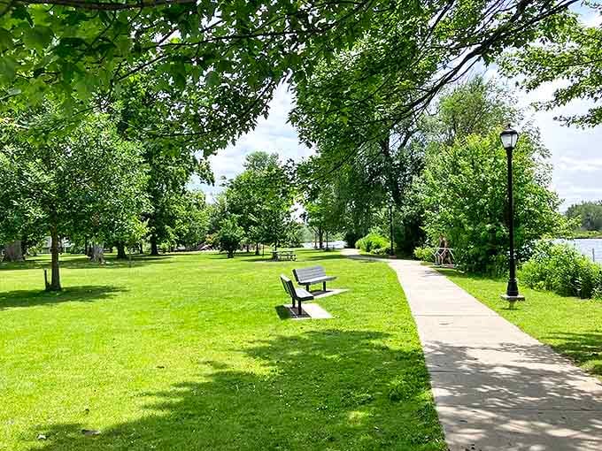 Ives Park provides the perfect setting for contemplative strolls along the Raquette River. Nature's therapy session without the hourly rate.