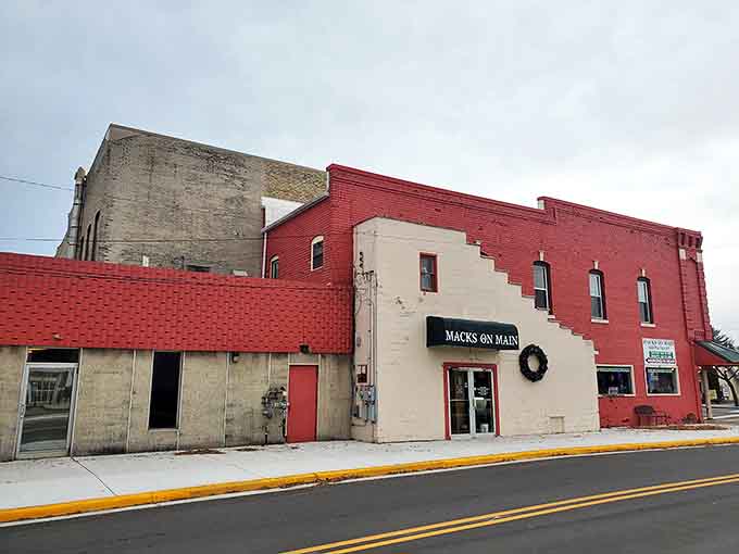 Mack's on Main stands proud in its red brick glory, promising comfort food that makes you forget all about your diet resolutions.