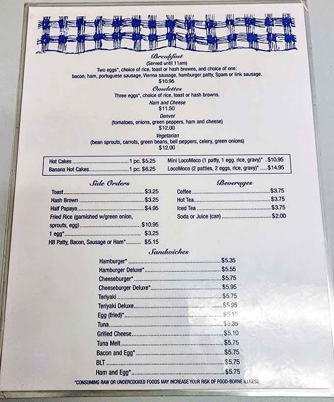 The menu reads like a greatest hits album of local comfort food. Each item represents decades of perfecting the art of satisfaction.