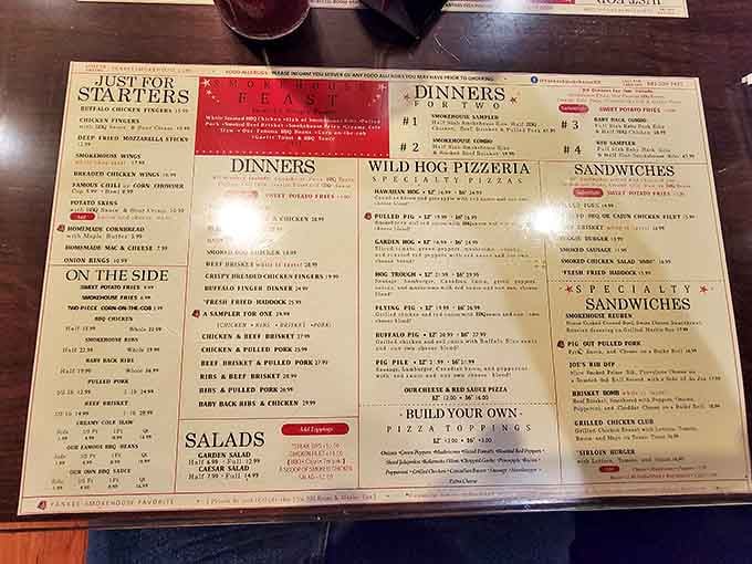 The menu reads like a love letter to smoked meat enthusiasts. Decision paralysis has never been so delightful.
