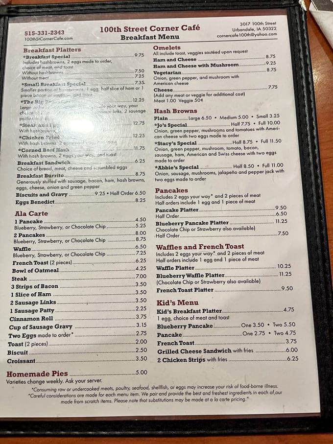 This menu isn't trying to impress you with fancy terminology&mdash;it's the culinary equivalent of a firm handshake from someone who means what they say.