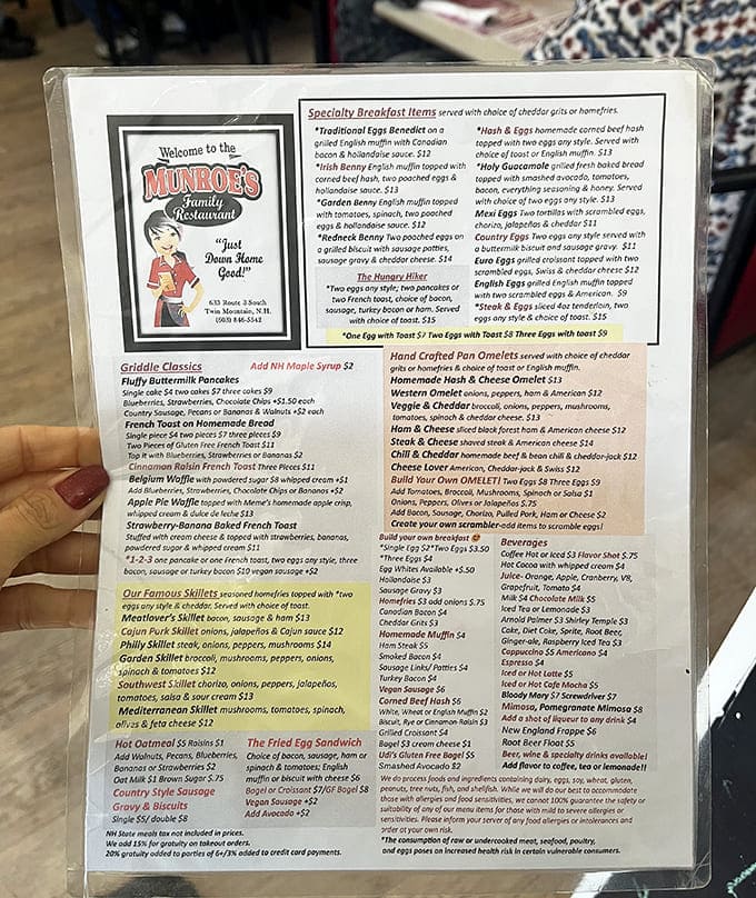 This menu isn't just a list of food; it's a roadmap to happiness with "Hash & Eggs" as the promised land.