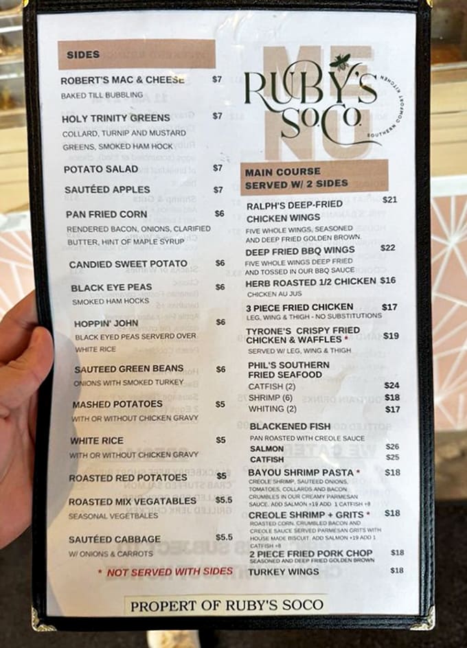This menu reads like a love letter to Southern cuisine. Each dish name tells a story, and trust me&mdash;you'll want to be part of every chapter.