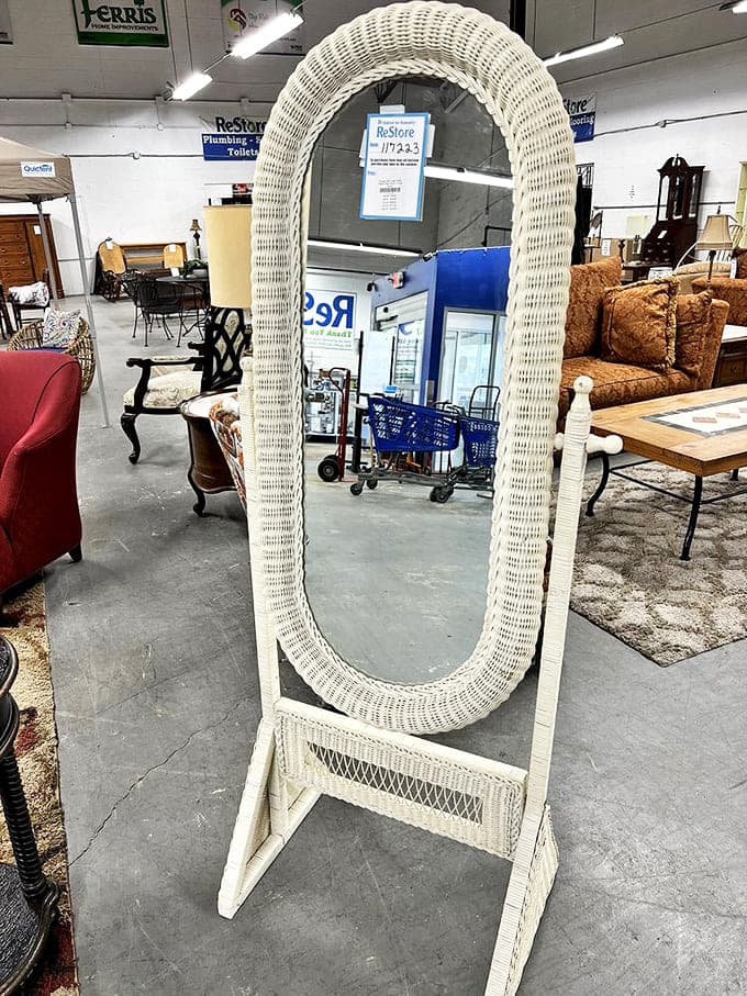 This wicker beauty proves that checking yourself out before leaving doesn't require spending a fortune on vanity.