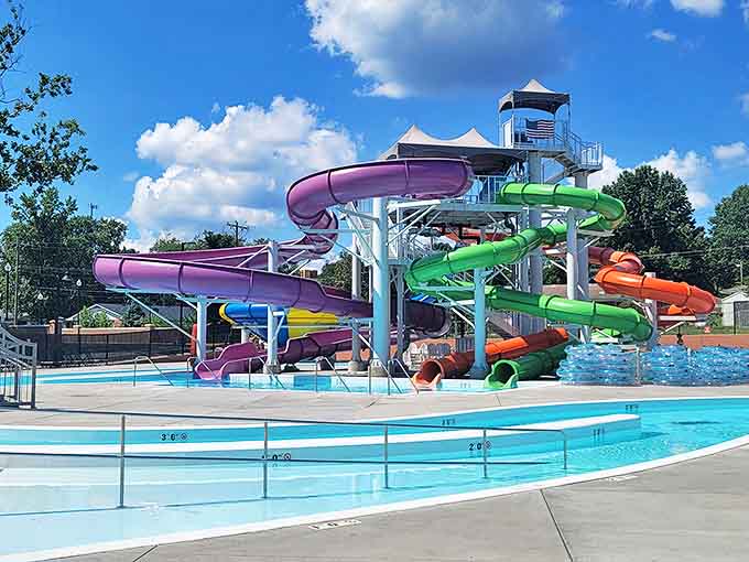 River Run Family Water Park turns Indiana's summer heat into an advantage with colorful slides that promise the kind of joy adults secretly wish they could still experience.